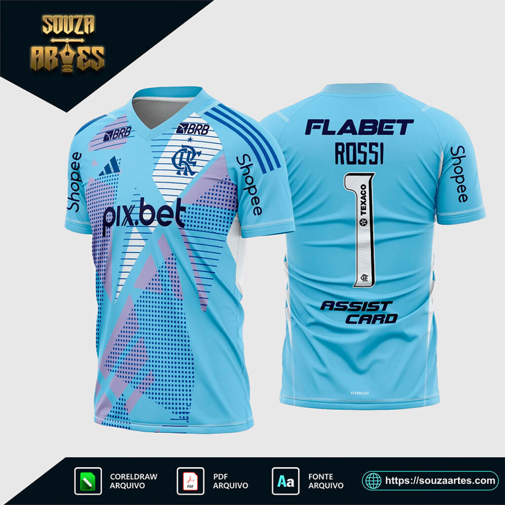 Arte Vetor Camisa Flamengo Titular 2025 - 2026 - Souza Artes
