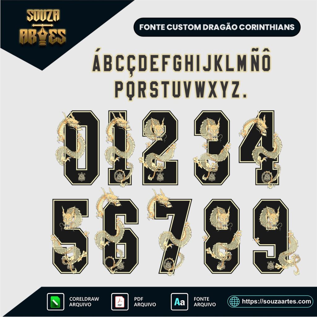 Fonte Personalizada Corinthians Dragão - Cdr x7 - Souza Artes